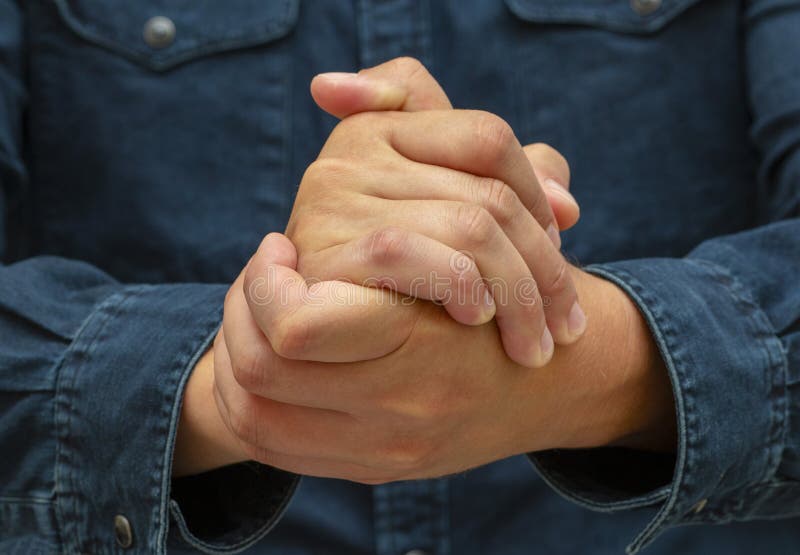 A Combination of Folded Palms Means Together or Support in Dialogue ...