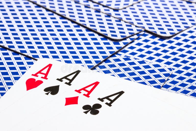 Combination of Four Aces on the Back of the Playing Cards Stock Image ...