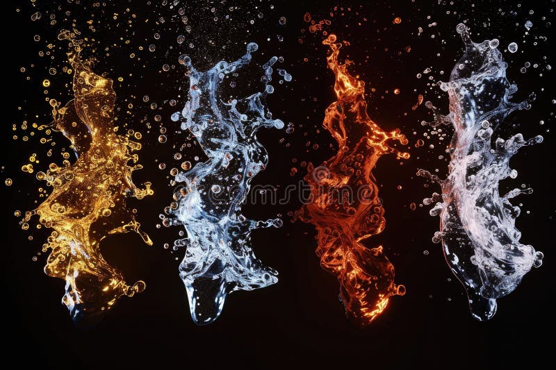 A Combination of Four Colors Representing the Elements of Fire and ...