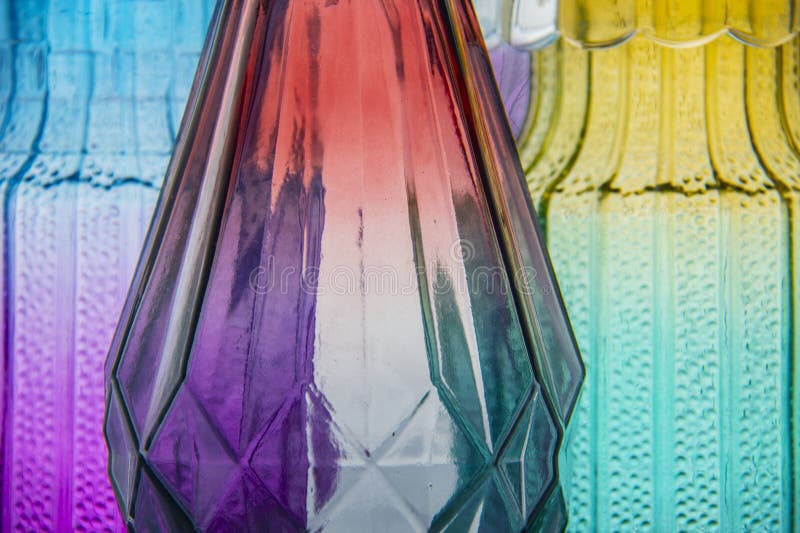 A Pile of Glass Products, Bottles and Cups, Mixed Together, with Unique ...