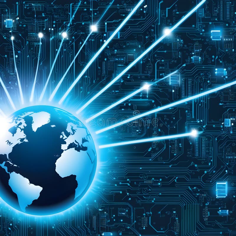 Combination of a Glowing Blue and White Earth in the Lower Left Corner ...