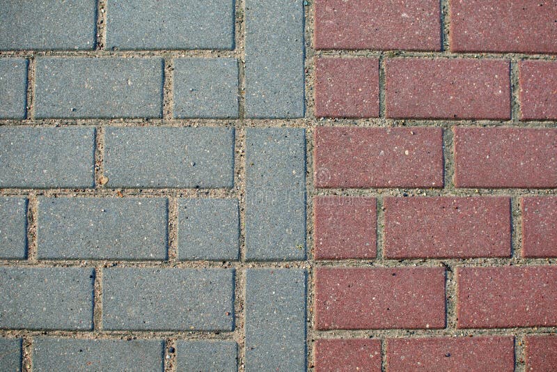 A Combination of Gray and Red Cobblestones Stock Photo - Image of cream ...