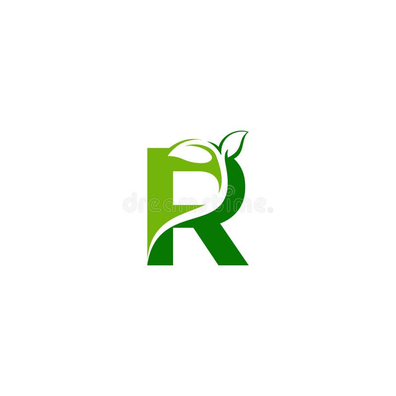 Combination of Green Leaf and Initial Letters R Logo Design Vectors ...