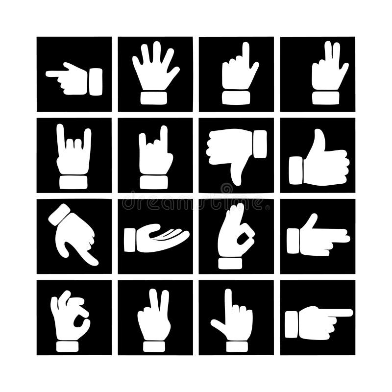 Combination of Hand Movements Icon and Simple Flat Symbol for Web Site ...