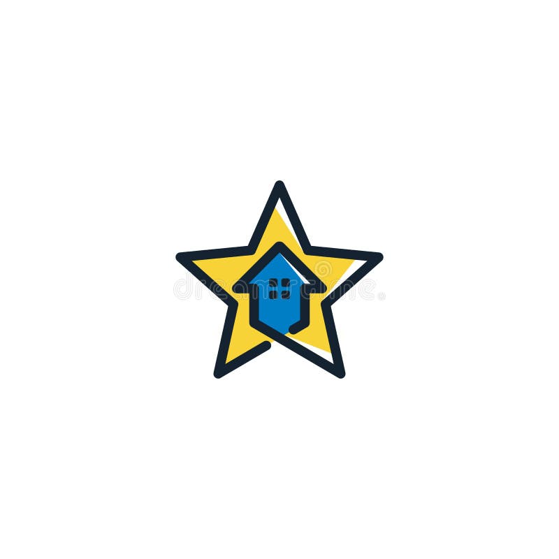 Combination of Home and Star Logo Design Vector Unique Stock Vector ...