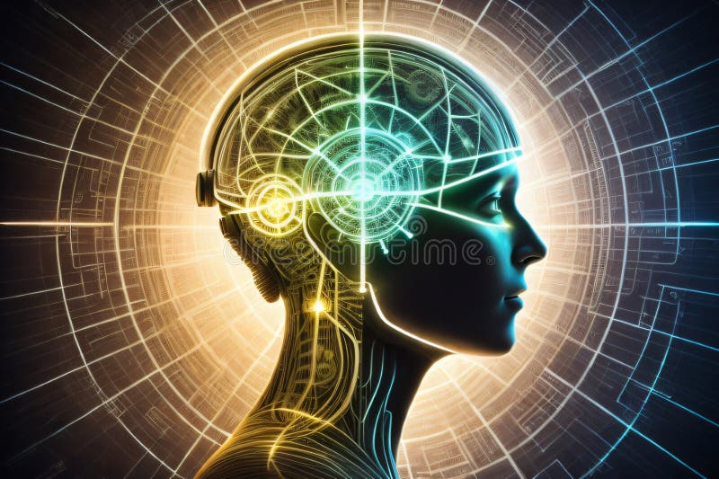 Combination of a Human Face and Fractal Elements, Ideal for Projects on ...