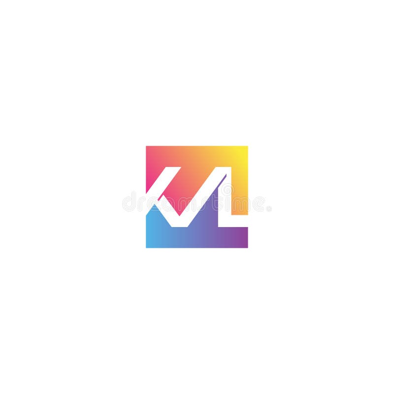 Combination of Initial Letter KVL and Checklist Logo Design Colorful ...