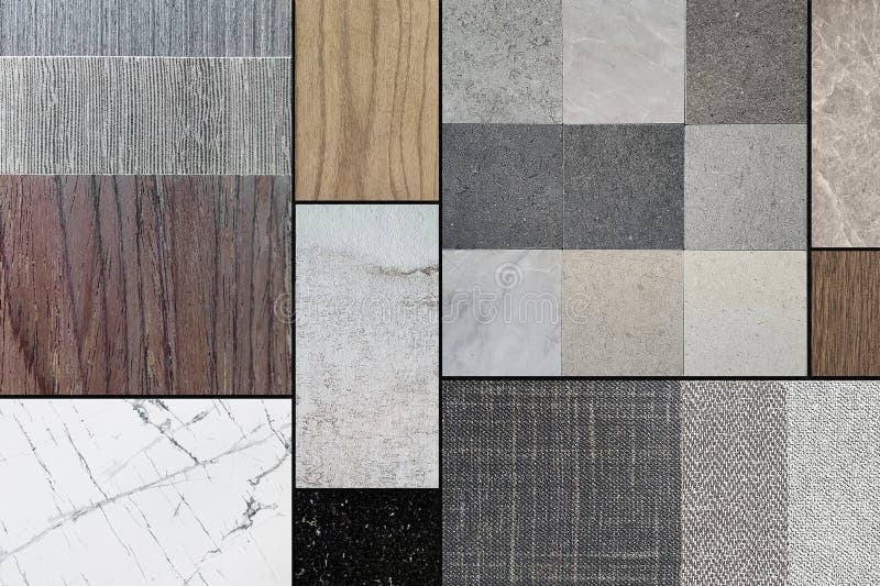 Combination of Interior Material Samples for Mood Board Consists Wooden ...