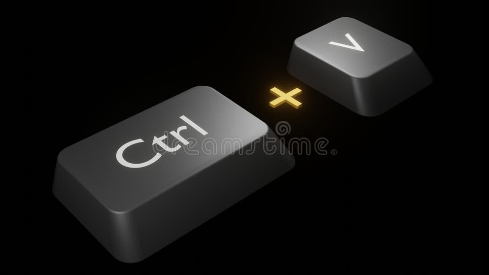 Combination of Keys To Insert, 3D Rendering on Black Stock Illustration ...
