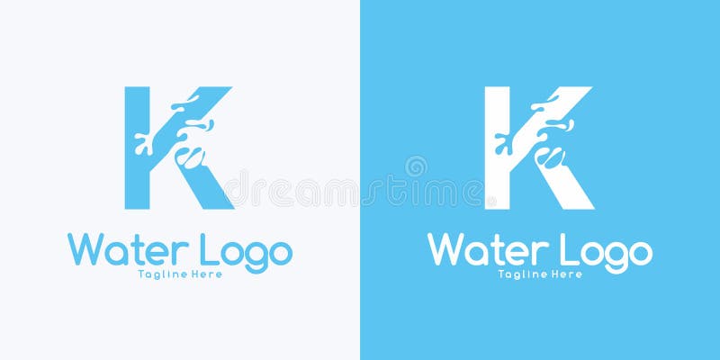 Combination Letter K and Water Logo Design Concept Stock Vector ...