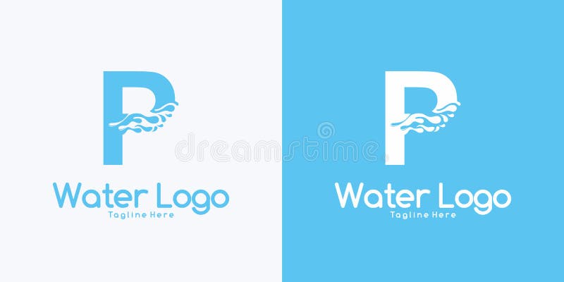Combination Letter P and Water Logo Design Concept Stock Vector ...