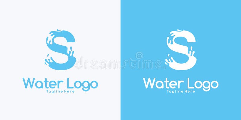 Combination Letter S and Water Logo Design Concept Stock Vector ...