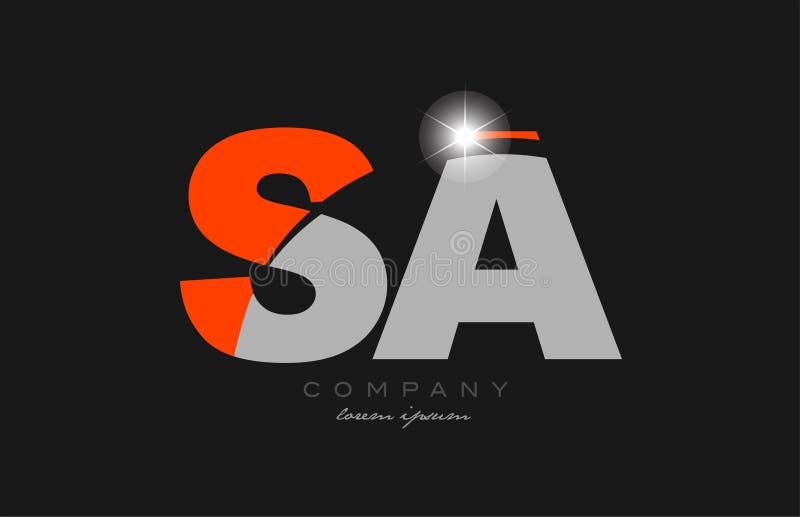 Combination Letter Sa S a in Grey Orange Color Alphabet for Logo Icon ... Combination Letter Sa S a in Grey Orange Color Alphabet for Logo Icon ...