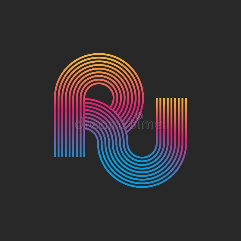 Combination Letters PU or UP Logo Monogram Creative Offset Lines Linear ...