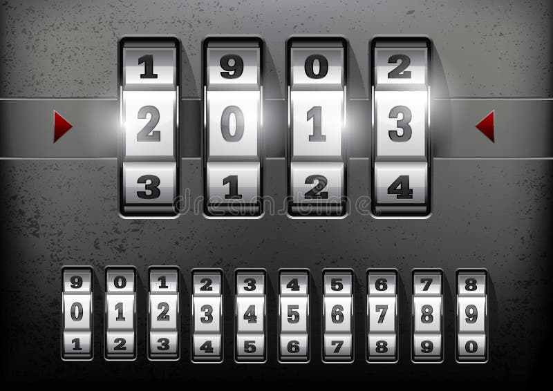Combination Lock - Number Code Stock Vector - Illustration of chrome, dial: 17476363