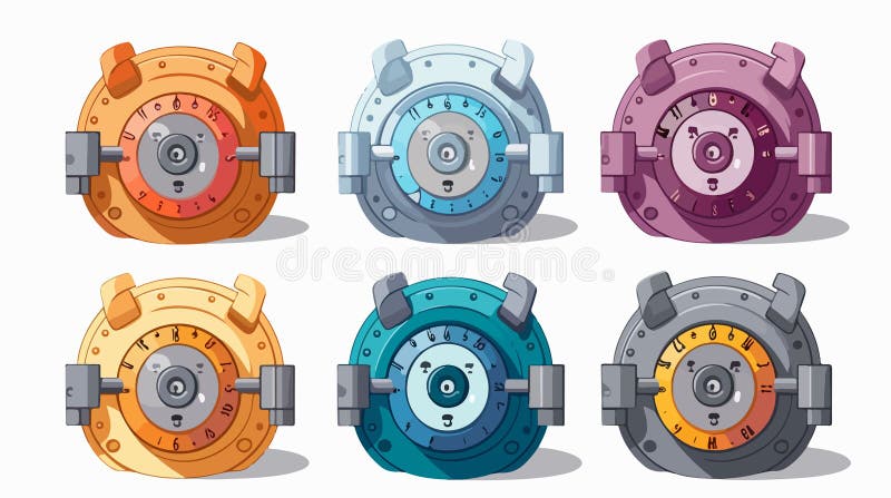 Combination Lock Cartoon Vector Illustration Stock Vector ...