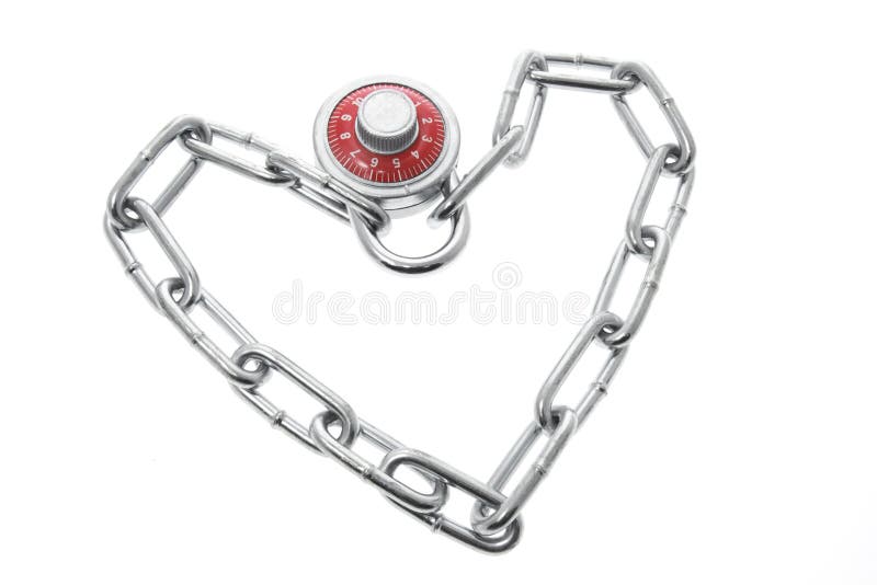 Combination Lock and Chain stock image. Image of decipher - 5738227