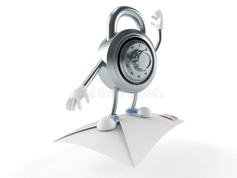 Combination Lock Character with Letter Stock Illustration ...