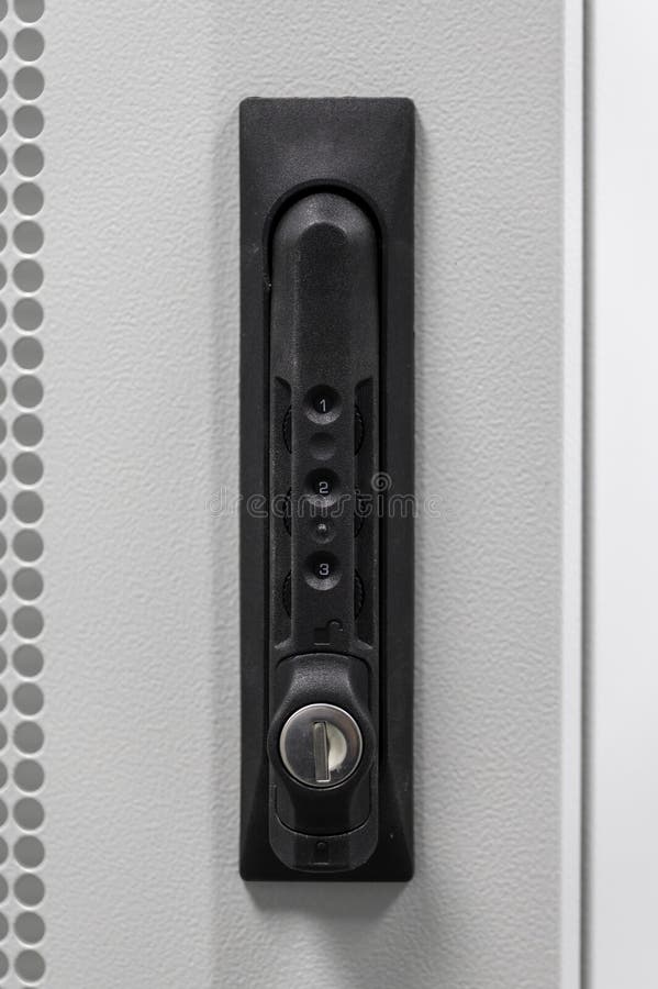 Combination Lock for a Computer Cabinet Stock Image - Image of metallic ...