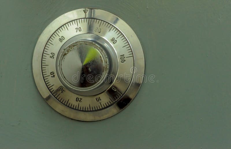 Combination Lock Knob in an Old Safe (bank Vault). Stock Photo - Image ...