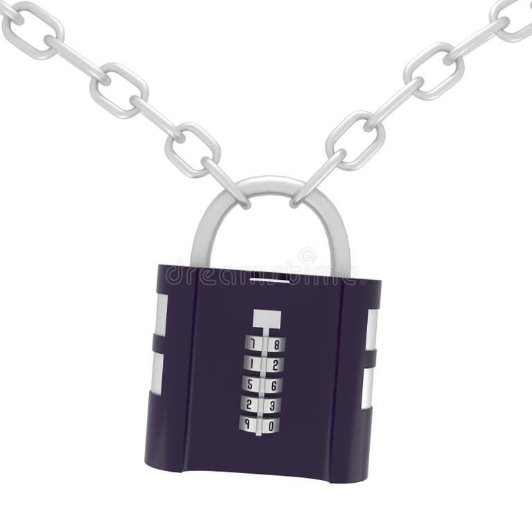 Combination Lock with Five Digits Stock Illustration - Illustration of ...