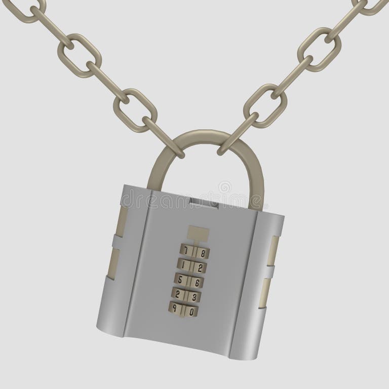 Combination Lock with Five Digits Stock Illustration - Illustration of ...
