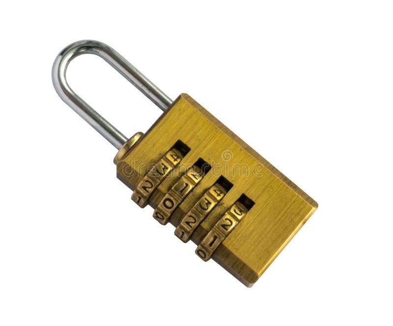 Combination Lock with Numbers 2021 Isolated Stock Photo - Image of ...