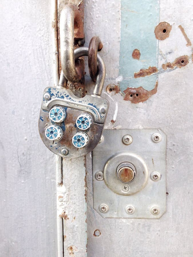 Combination lock stock photo. Image of lock, locked, gate - 88521180