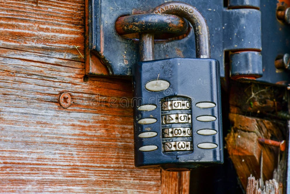 Combination Lock Padlock, Security Lock, 4 Combinations Stock Image ...