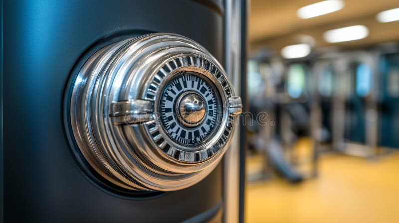 Combination Lock Securing Locker in Gym Changing Room Stock ...