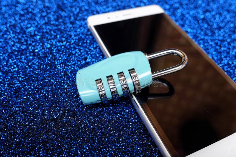 Combination Lock on Smartphone Stock Image - Image of phone, encryption ...