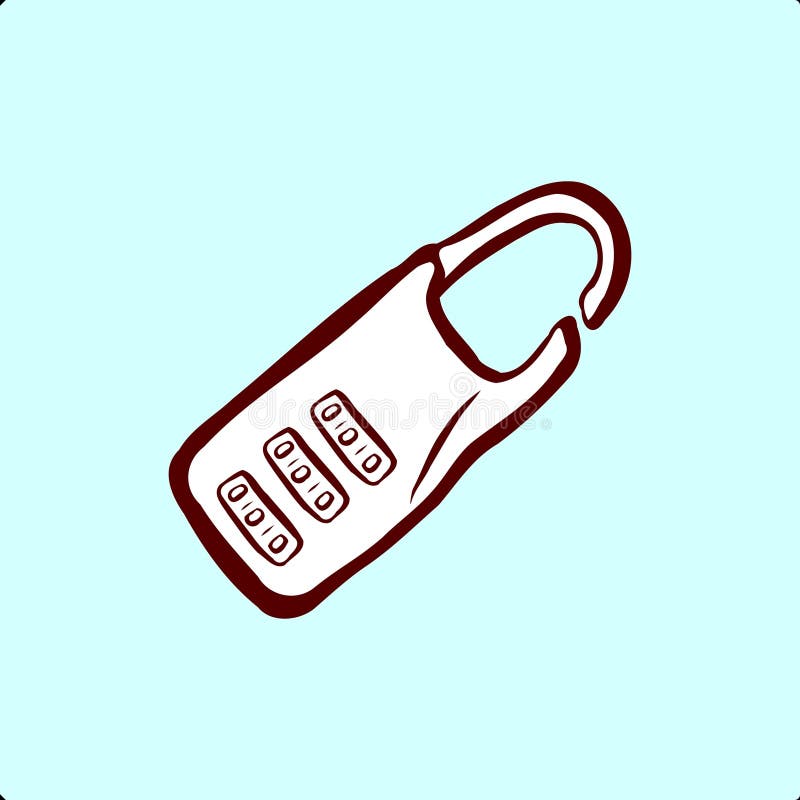 Combination Lock Drawing Stock Illustrations – 523 Combination Lock ...