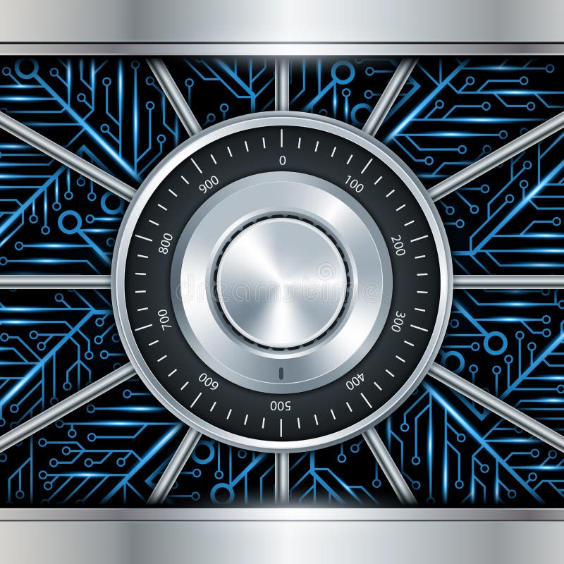 Combination Lock Wheel Dark Background Stock Vector - Illustration of ...