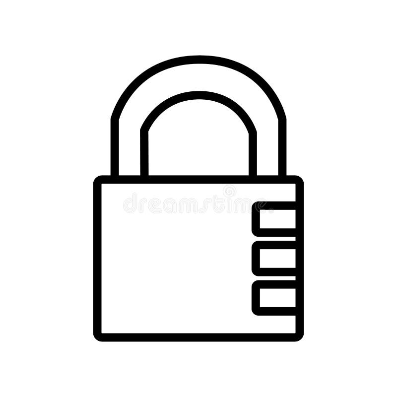 Combination Lock on White Background, Security Concept, Vector ...