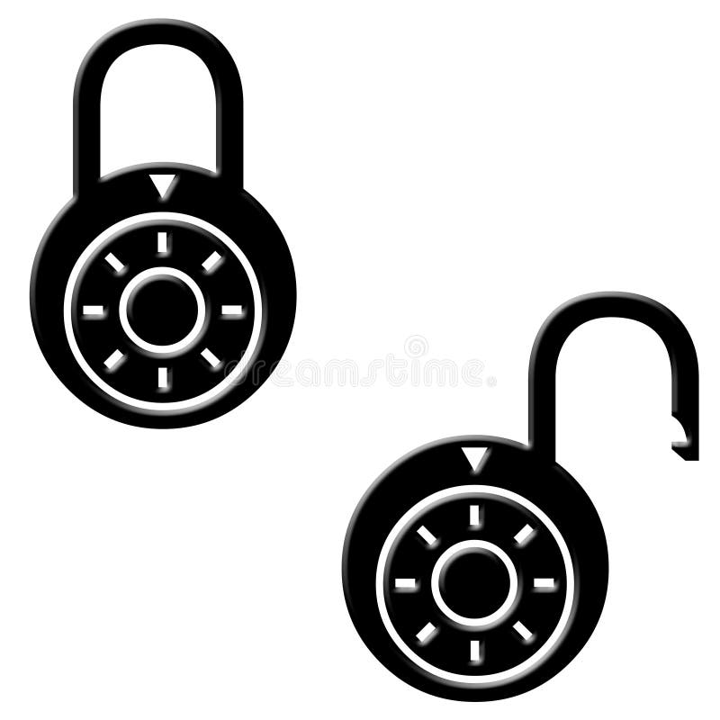 Combination locks icon stock illustration. Illustration of combinations ...