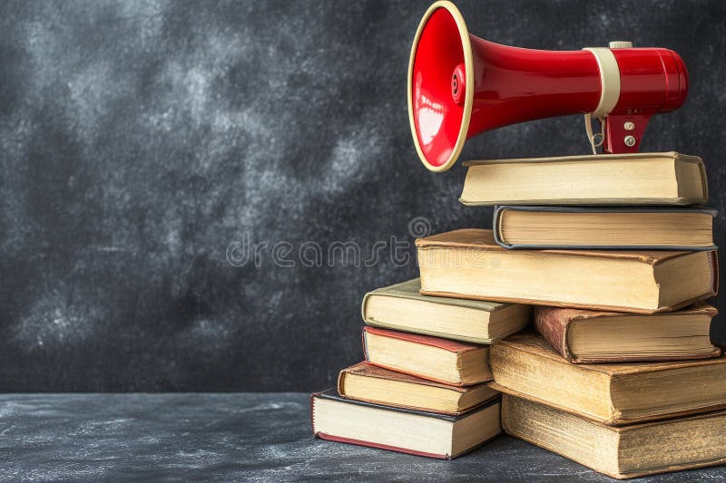 The Combination of a Megaphone and Books Represents How Knowledge and ...