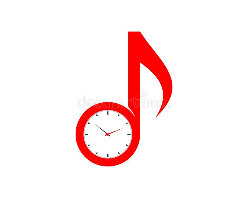 Combination Music Note with Clock Time Stock Vector - Illustration of ...