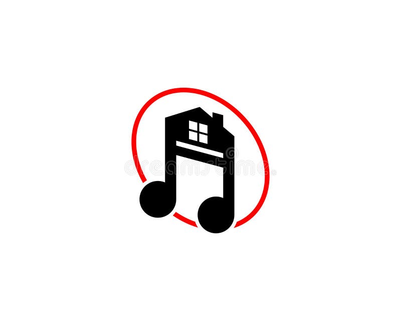 Combination Music Note and House in the Circle Stock Illustration ...