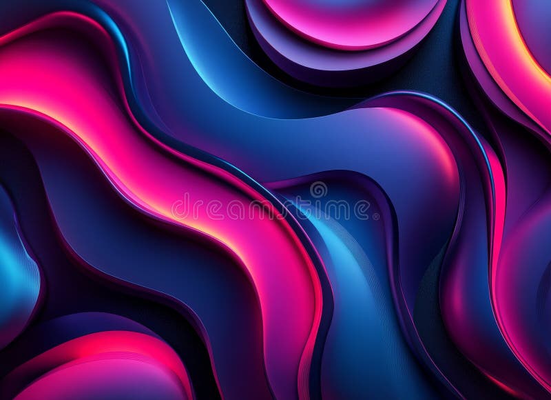 The Combination of Neon Pink and Blue Light on a Black Background ...