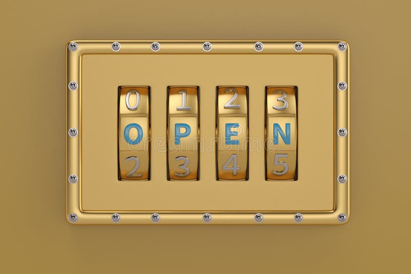 Combination Number Lock,metallic Code Mechanism. 3D Illustration Stock ...
