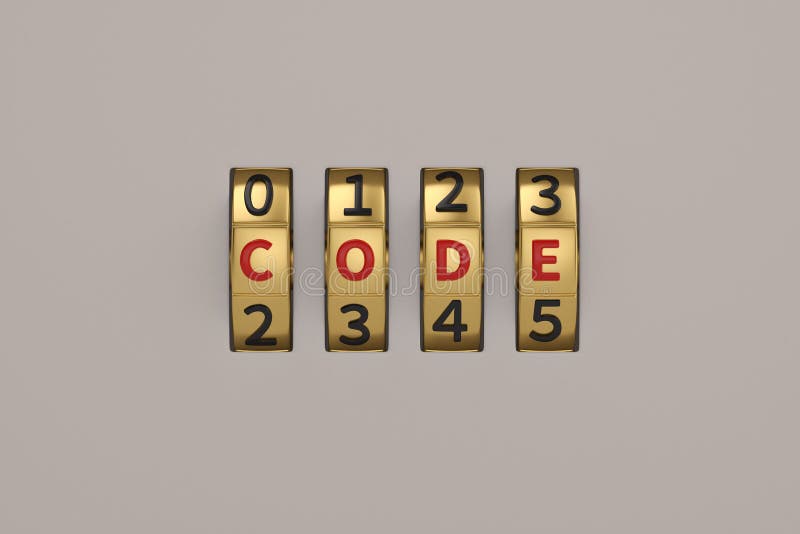 Combination Number Lock,metallic Code Mechanism. 3D Illustration Stock ...