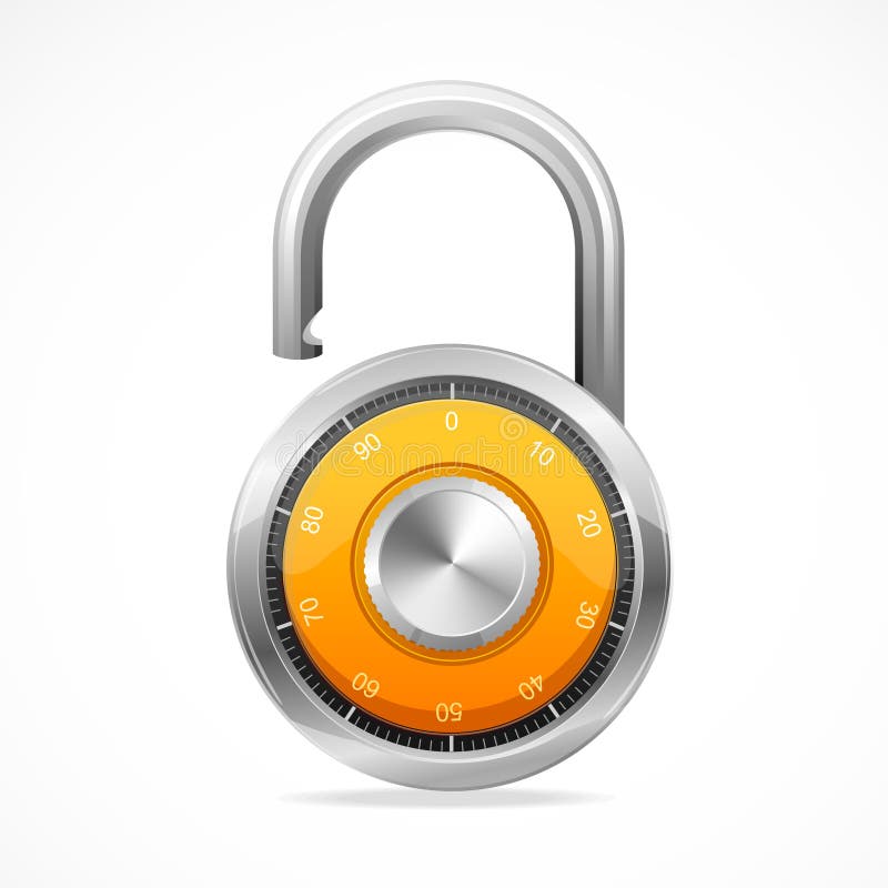 Combination Opened Lock, Security Concept. Stock Vector - Illustration ...