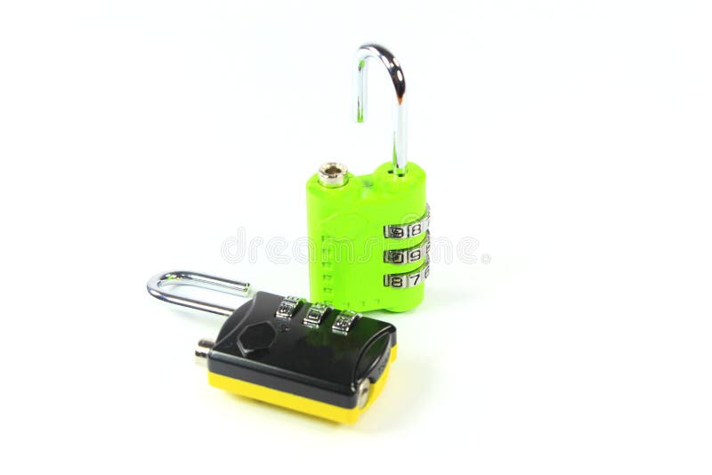 Combination pad locks stock photo. Image of colors, metal - 18494102