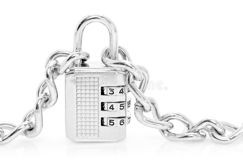 Padlock and chains stock image. Image of background, closeup - 15092007