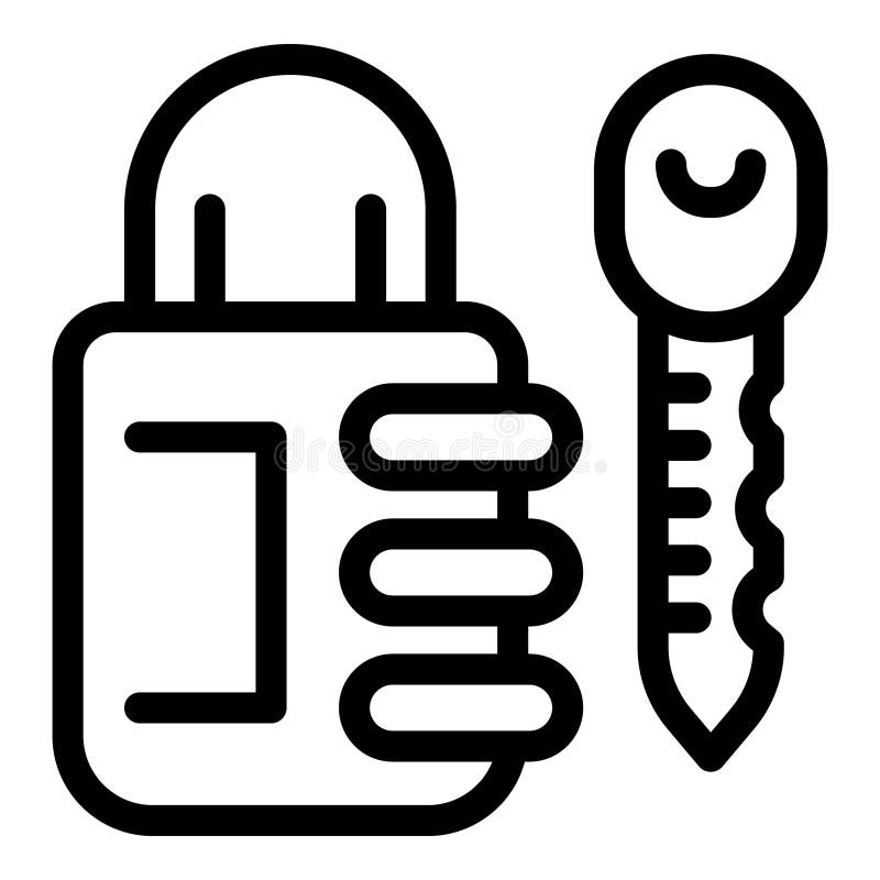 Combination Padlock Being Unlocked with Key for Security Stock Vector ...