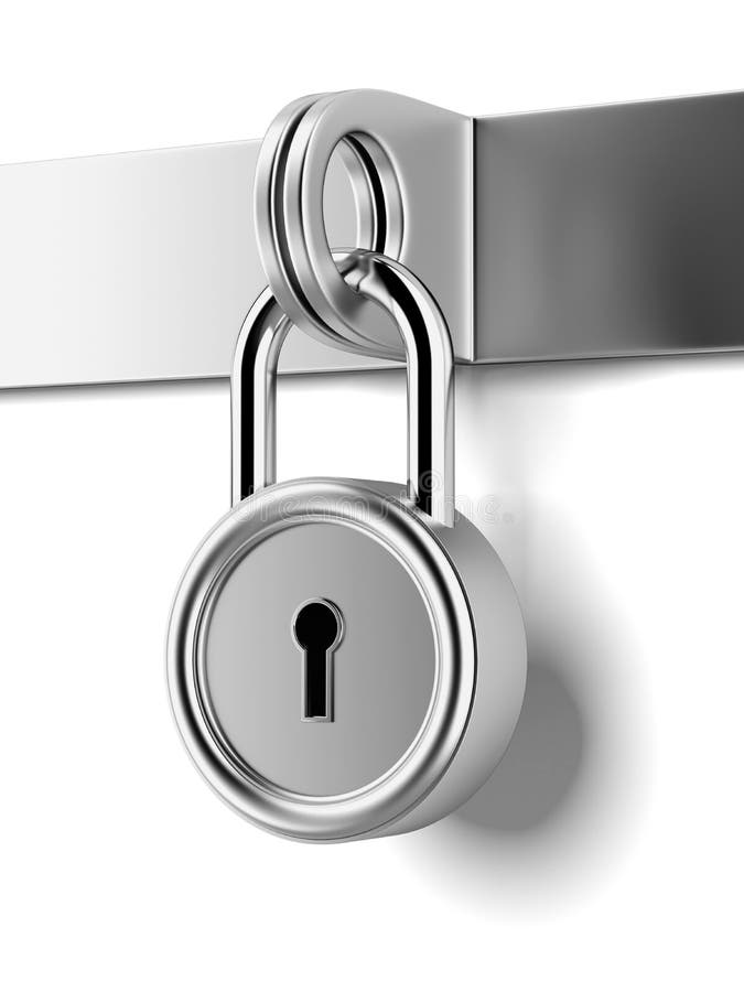 Combination Padlock Hanging on Wall Stock Illustration - Illustration ...