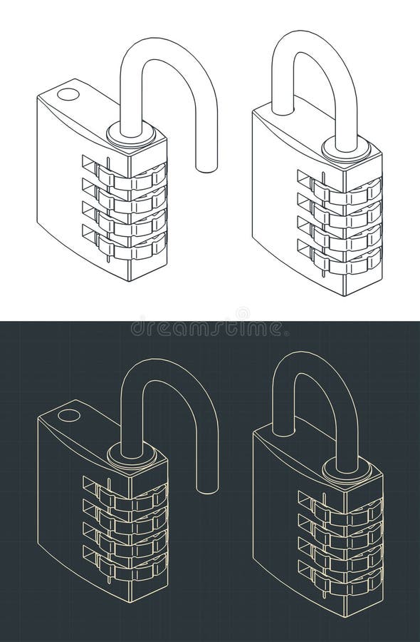 Combination Lock Drawing Stock Illustrations – 535 Combination Lock ...