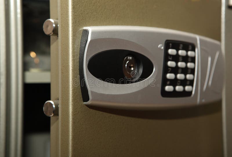 Combination safe lock stock photo. Image of bulky, chest - 8556636