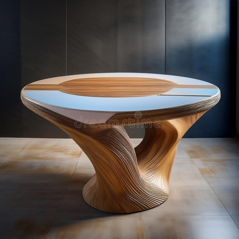 Modern Wooden Circle Table Design and Its Physical Handcrafted ...