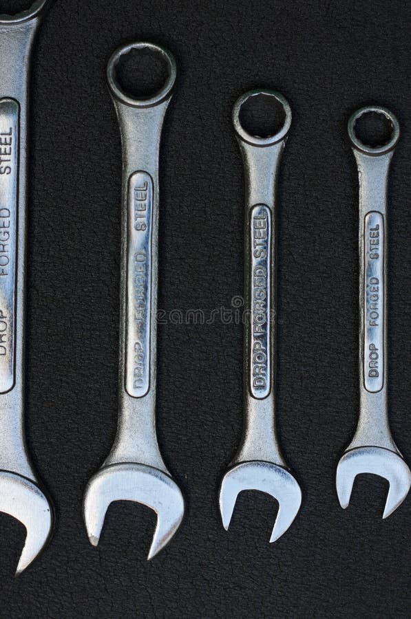 Combination Spanners with Open and Ring End Stock Photo - Image of ...